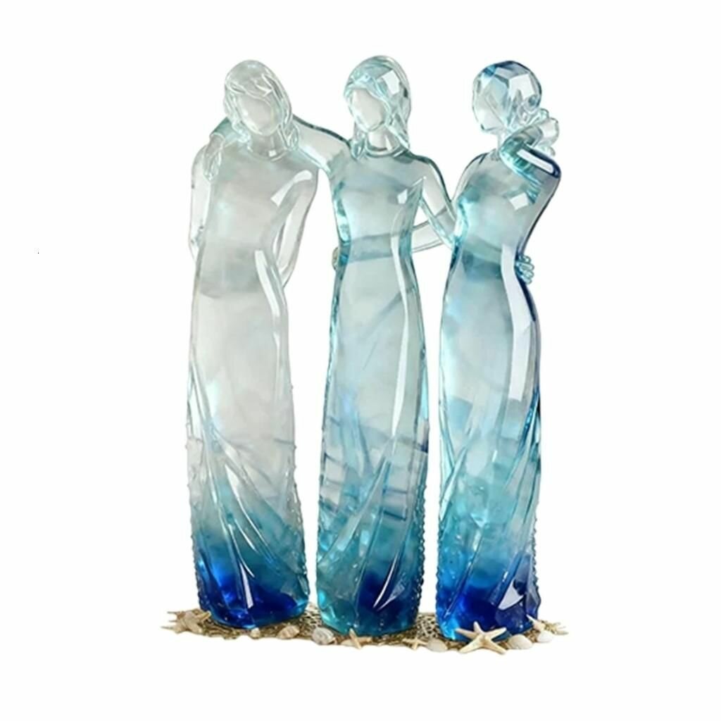 (1 штука) Прозрачная статуэтка-украшение Богини Надежды и сестер, обнимающих ангелов-Три сестры