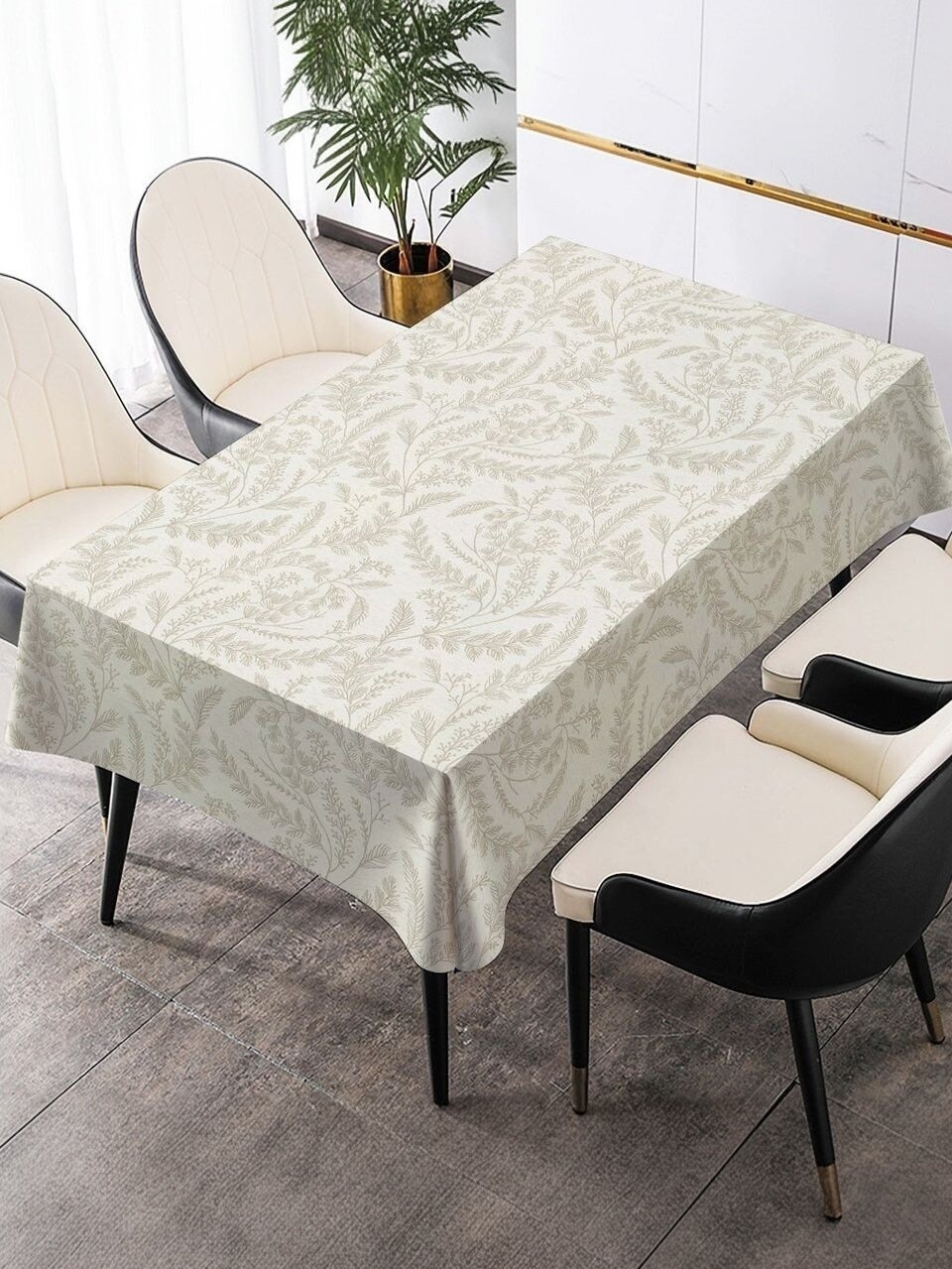 Клеенка Silvano Элегия, ПВХ, цветы, 1.39х20 м, серая, рулон, Китай