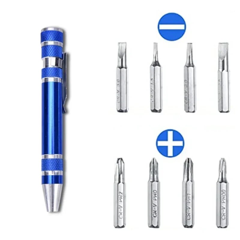 Многофункциональная Отвертка 8-в-1, Магнитная Портативная Мини-отвертка, Удобный Инструмент Для Ремонта, Железо-никелевый Сплав