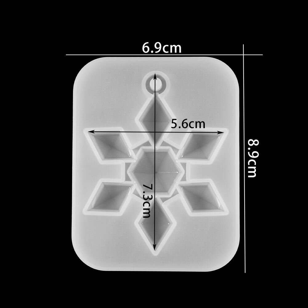 Силиконовая форма для эпоксидной смолы и рукоделия Рождественские снежинки, молд для новогодних украшений, елочных игрушек, мыла и шоколада ручной работы, набор для творчества