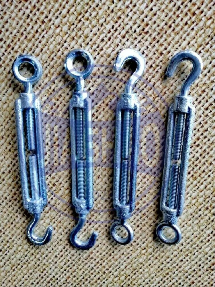 Винтовая пряжка M6 с кольцевым крючком (натяжитель); 4шт; длина затяжки 110 м