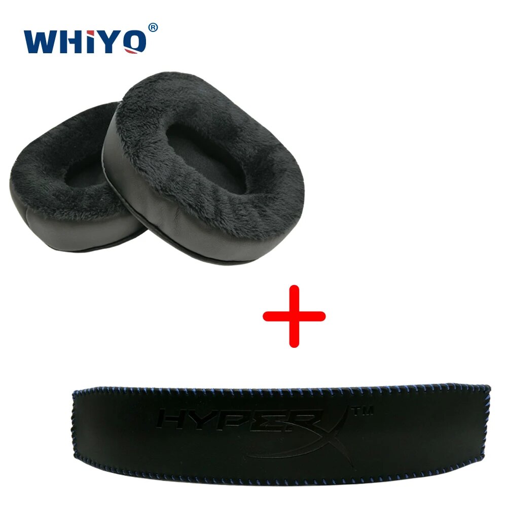 Бархатно-кожаные амбушюры для HyperX Cloud Alpha, S Black-2-Blue