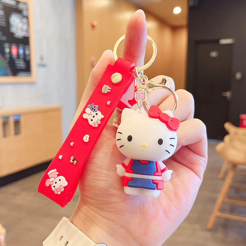 Милый брелок с мультяшной Hello Kitty, изысканная кукла, подвеска для сумки для пары, украшение для автомобиля, красная ханьфу Hello Kitty.