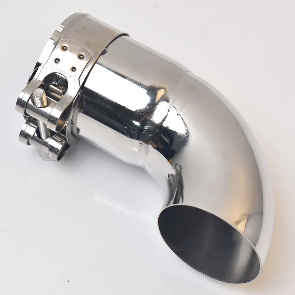 Универсальный блестящий глушитель выхлопных газов для автомобиля, 1 шт, из нержавеющей стали, 63mm