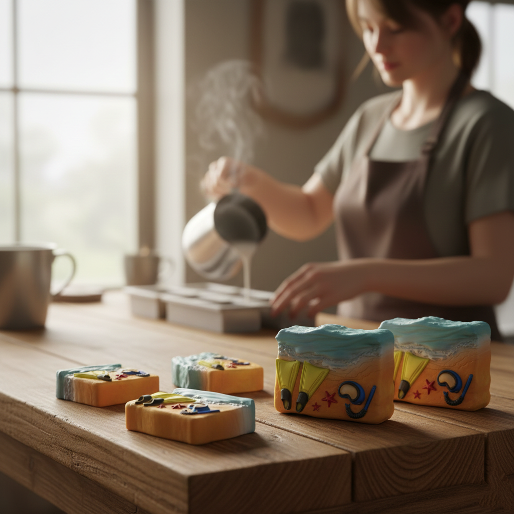 Пластиковая форма для мыла Пора в отпуск, форма для сквишей и гипса