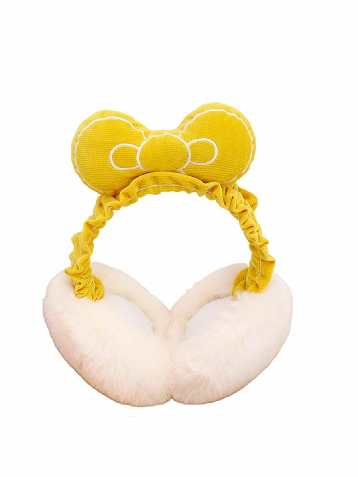 Наушники меховые, Зимние женские складные теплые наушники_7832 mango yellow