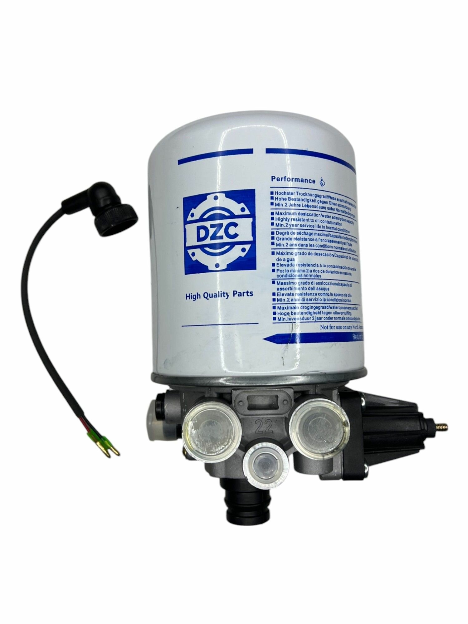 Осушитель воздуха в сборе 12V а/м 3307, 3308 (аналог KNORR-BREMZE LA6277) DZC-21