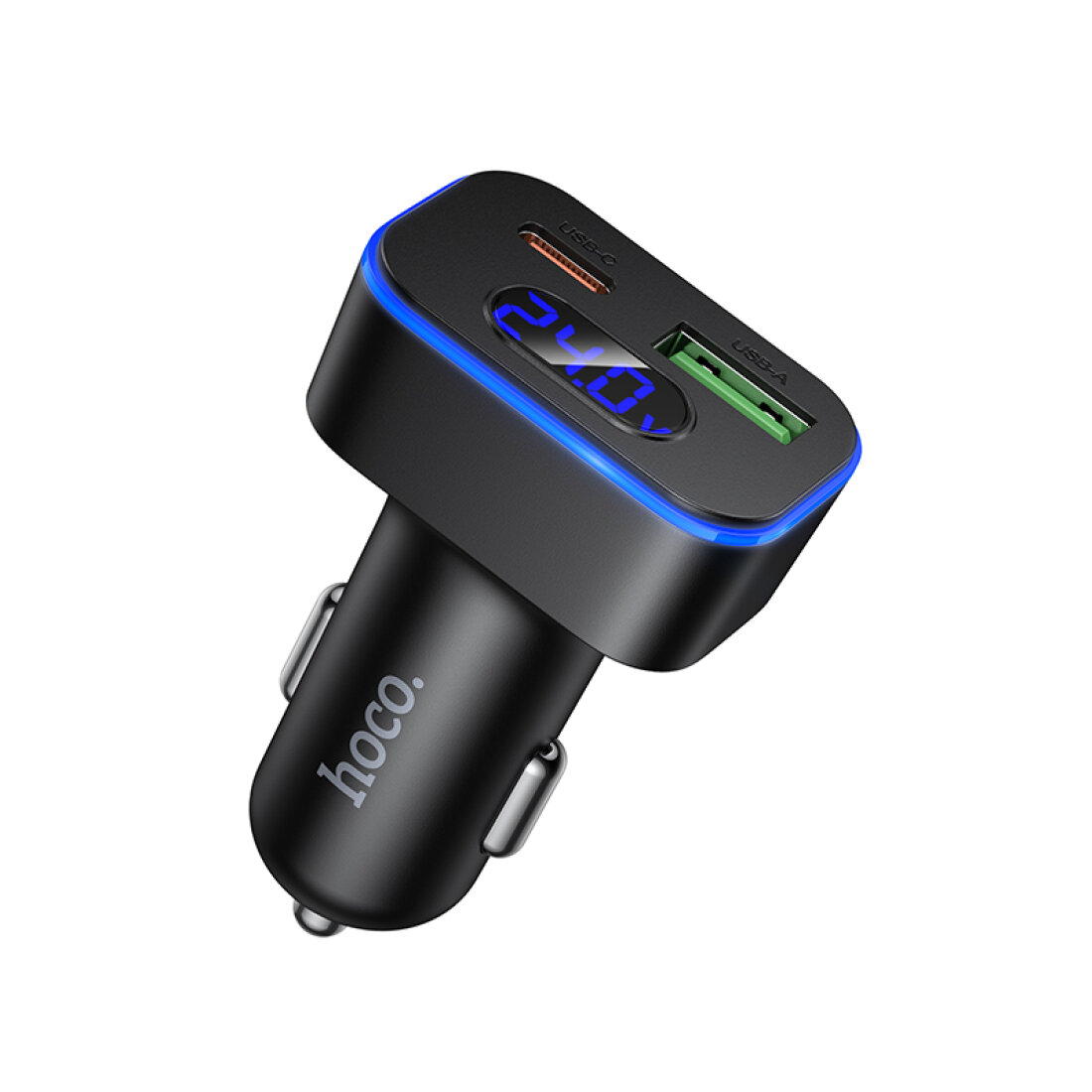 Автомобильное зарядное устройство, 1 USB QC3.0 18W, 1 PD 30W (Z63B), HOCO, черный