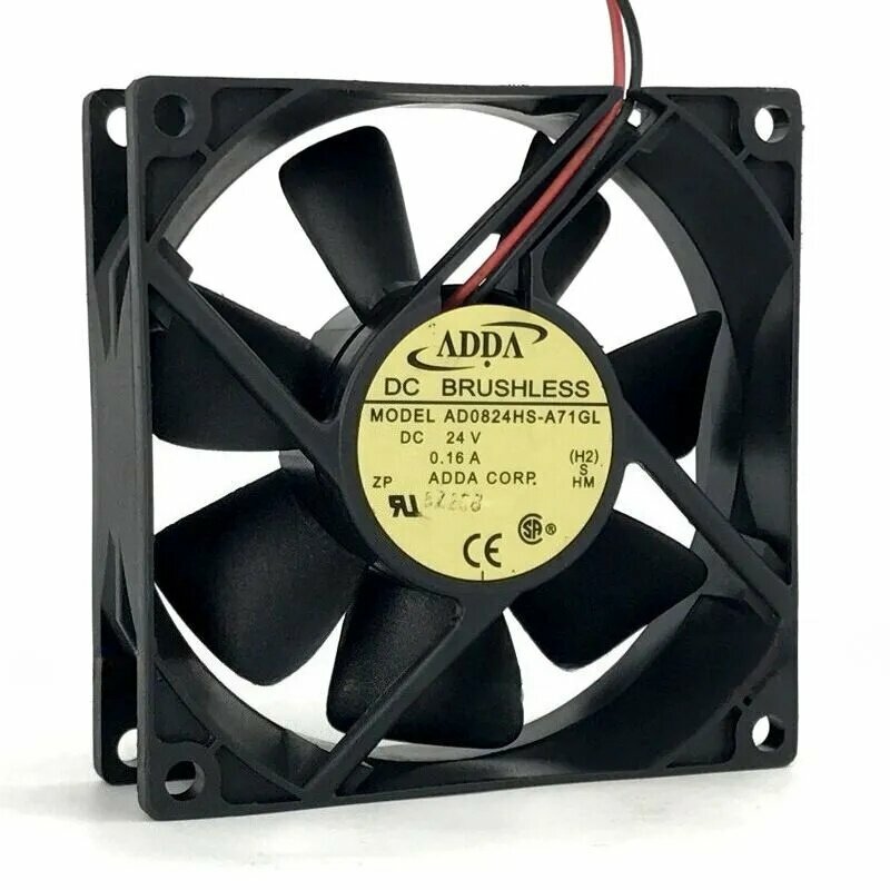 ADDA AD0824HS-A71GL вентилятор 80 * 80 * 25 мм DC24V 0.16A 2 контакты -