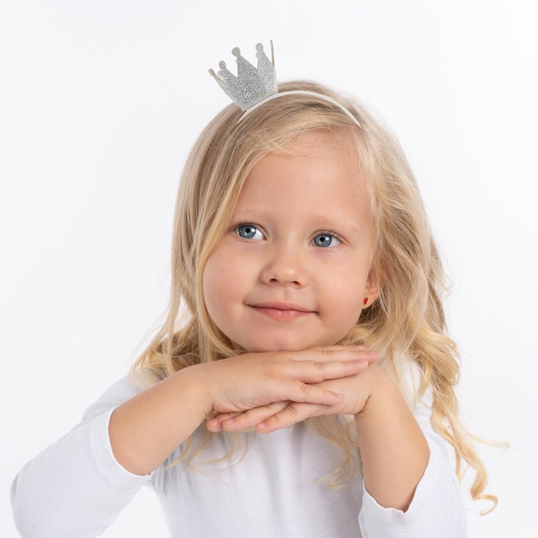 Ободок, карнавальный Корона серебро с блестками