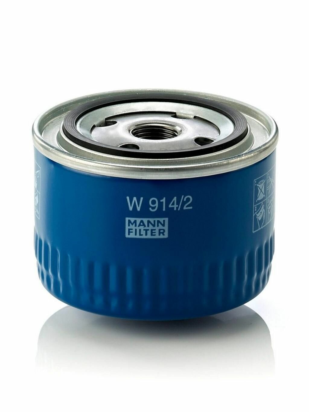 Фильтр масляный MANN FILTER Lada Kalina 1.6 2005-н. в, 1.4 2008-н. в, Granta 1.6 2011-н. в. (W9142)