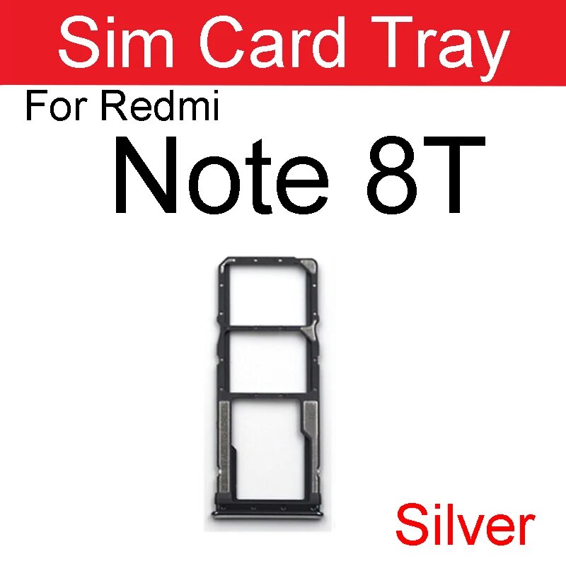 Держатель лотка для SIM-карты для Xiaomi Redmi Red Rice Note 8 для Note 8 Pro Note 8T, слот для SIM-карты, запасные части Redmi Note 8T Silver
