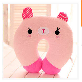 Оптовый милый мультфильм Южной Кореи U-образная подушка панда кукла офис плюшевая подушка шеи Розовый зайчик_30 см