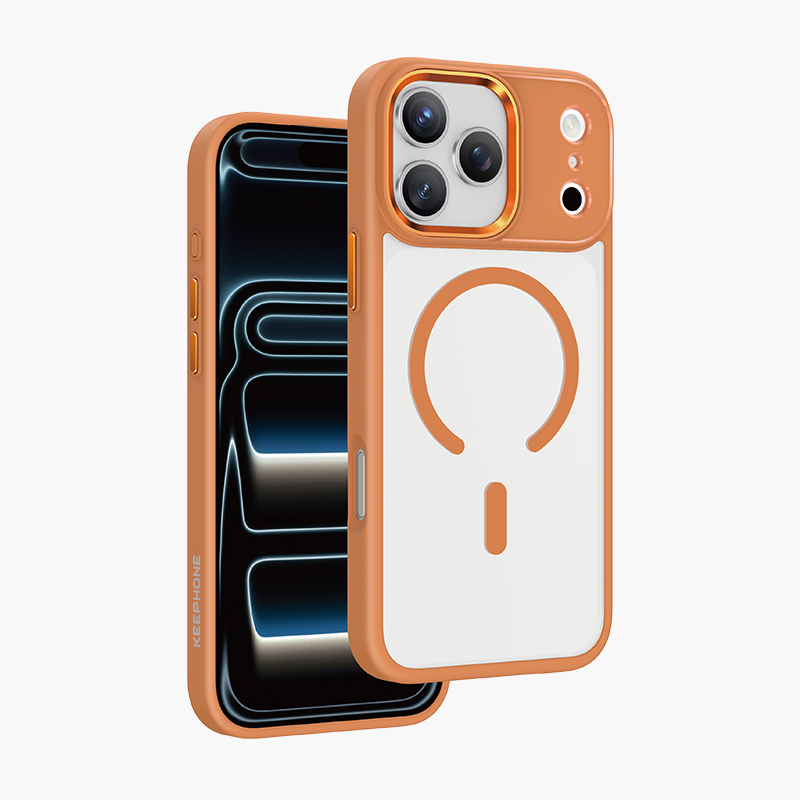 Противоударный чехол для iPhone 17 Pro Max, KEEPHONE Armor Grip, TPU + PC, Оранжевый