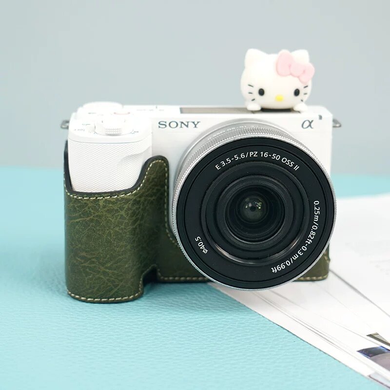 Sony ZV-E10 II Защитное кожаное основание для камеры 19 зеленый цвет полная защита для ZV-E10M2