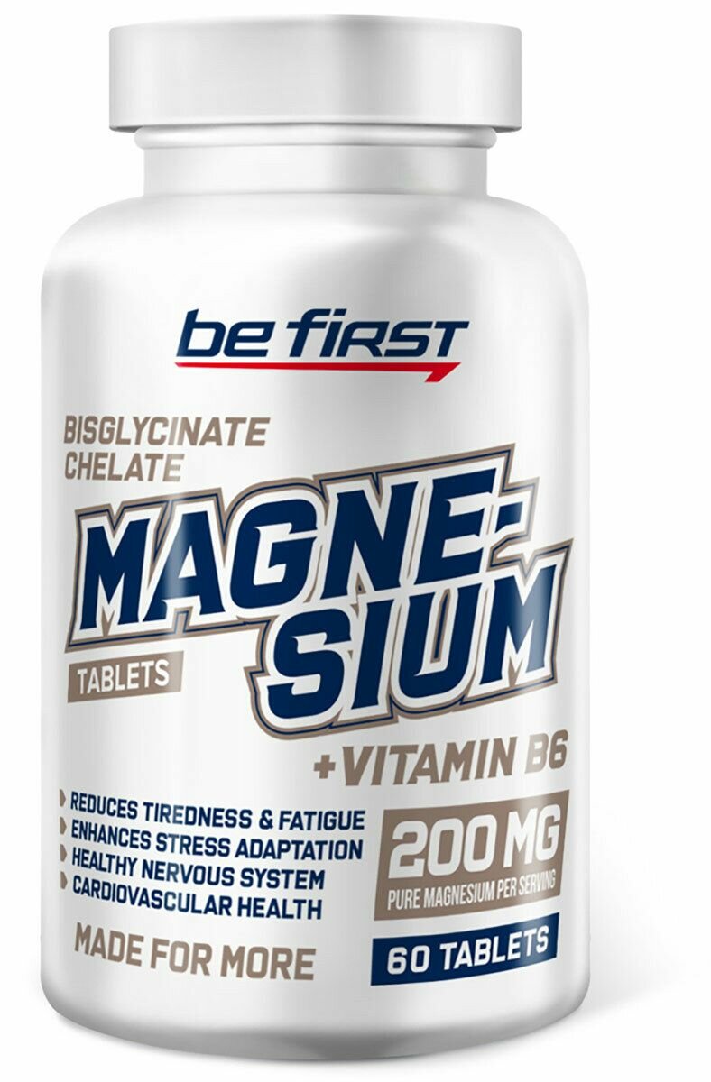Be First Magnesium Bisglycinate Chelate + B6 60 табл.