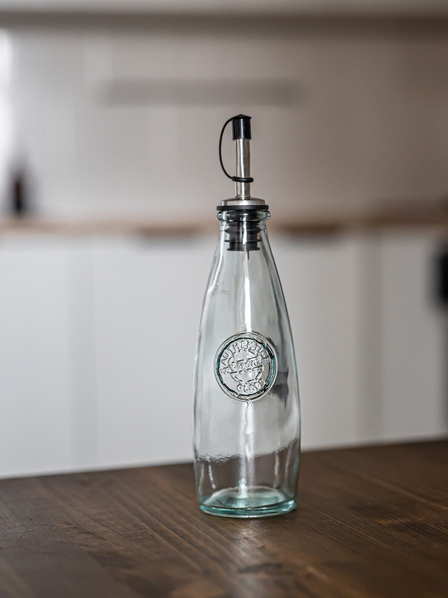 Стеклянная прозрачная бутылка с дозатором для растительного масла и уксуса San Miguel, 300 мл