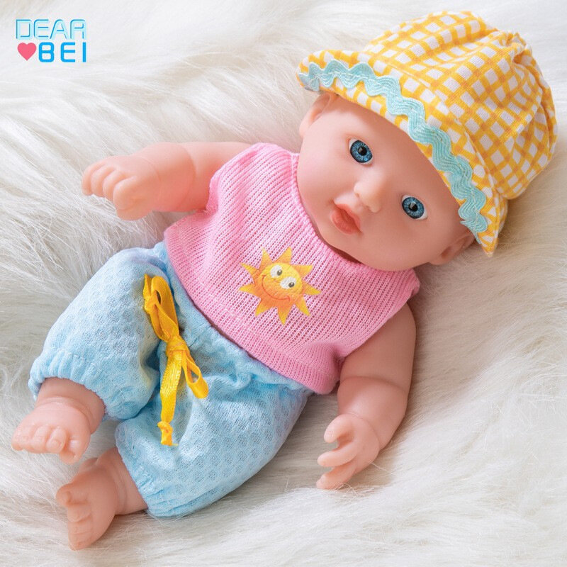 Кукла 8 дюймов 20 см для наряжения Белая кукла Дом для игры Мягкая пластиковая кукла Девочка Спящая успокаивающая кукла Оптовая продажа (Q8G-010 маленькое розовое солнце, 8-дюймовая кукла + одежда)