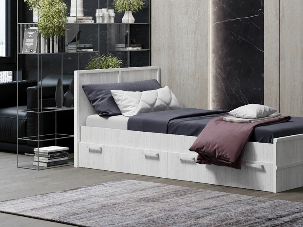 Кровать 0,9 м Карина-3 ЛДСП сандал светлый (Регион 058)