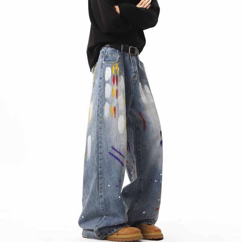 Тренд RONG CH Джинсы Флэр Молния Синие Чиный Фит Слим Деним, Размер_L