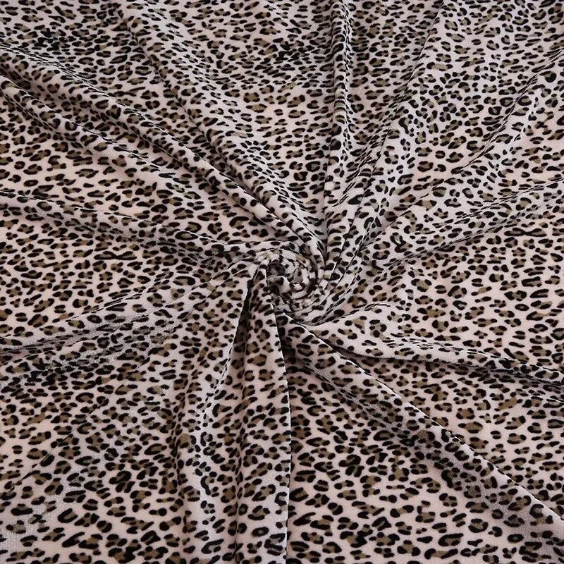 Бархатная ткань с леопардовым принтом 1,65 м шириной Leopard printed 3