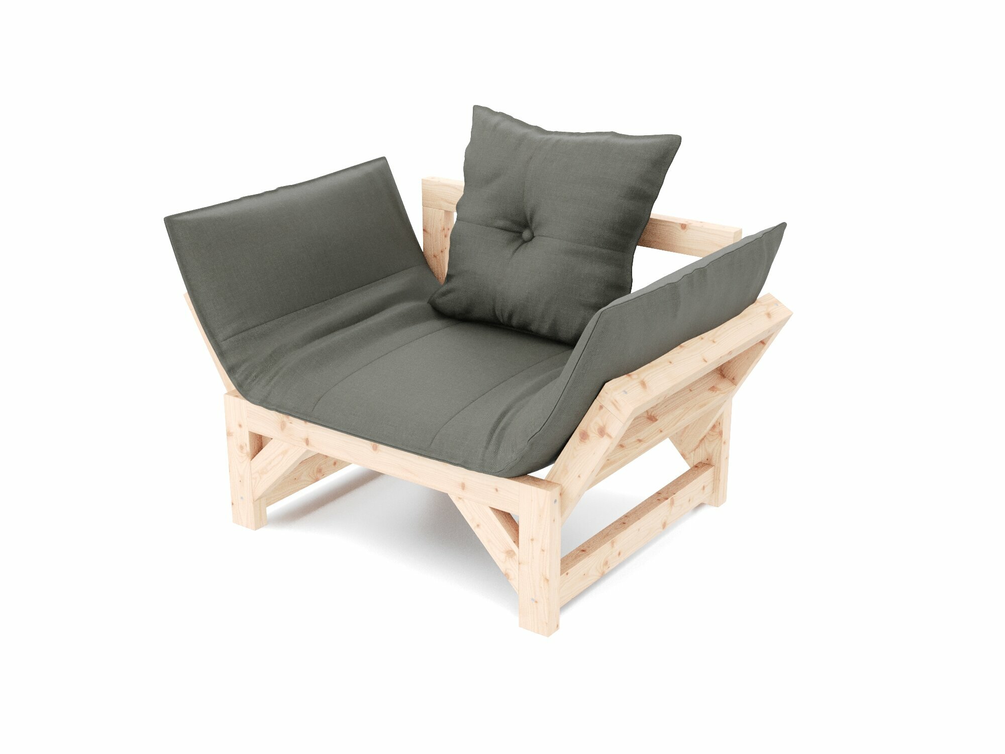 Кресло садовое Arsko Крокет, каркас из массива дерева, с подлокотниками, стиль лофт