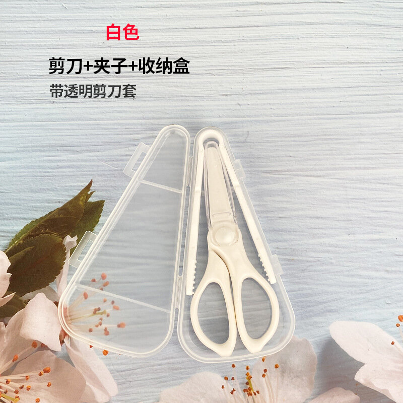 Керамические ножницы, детский нож для прикорма, керамическая ложка, портативный набор из четырех предметов, нож из циркония, ножницы для детского питания