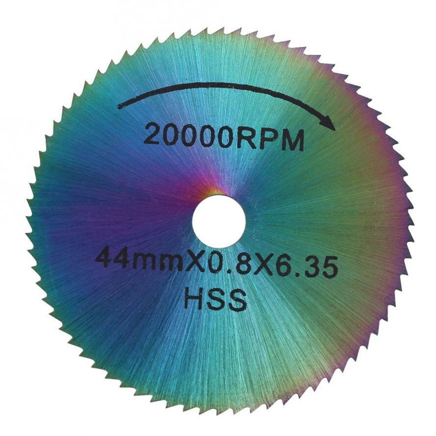 7 шт. цветной HSS мини-круговой вращающийся инструмент электроинструменты для резки дерева металла диски сверла оправка отрезной станок