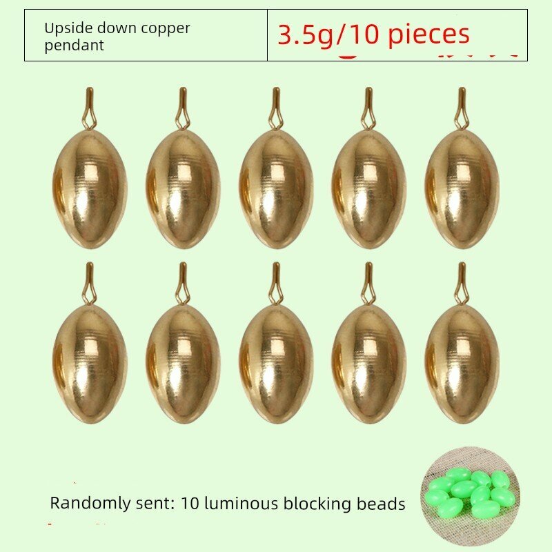 10 шт, медная приманка для пули, рыболовные аксессуары дальнего действия, набор светящихся блоков из бисера, медная