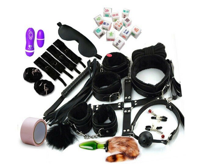18-предметный набор секс-игрушек для пар, дропшиппинг, наручники, фильтр, анальный тампон, ремень, набор для бондажа