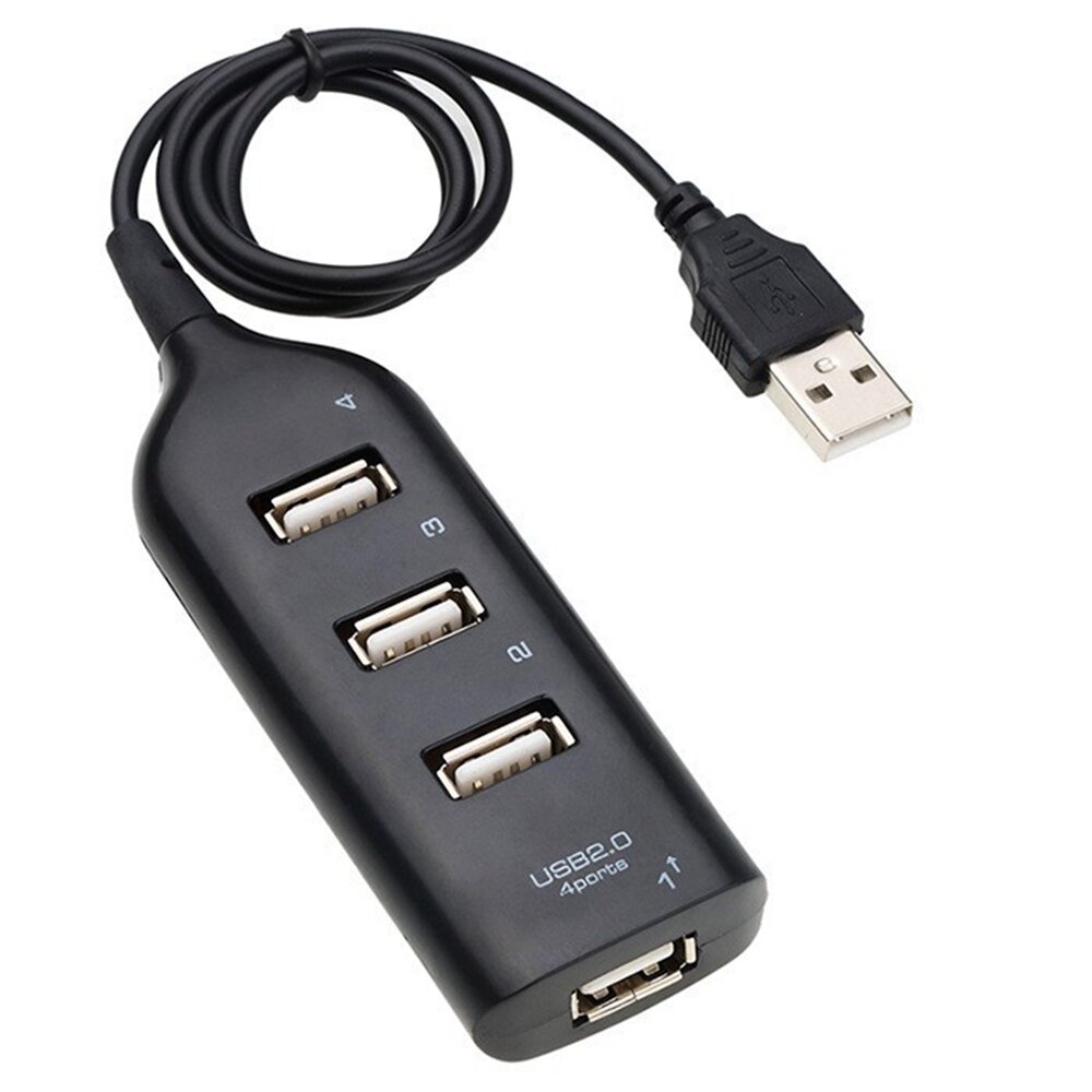 USB Hub 2.0 Multi-USB высокоскоростной разветвитель 4-портовый адаптер для ноутбука приемник компьютерные аксессуары черный