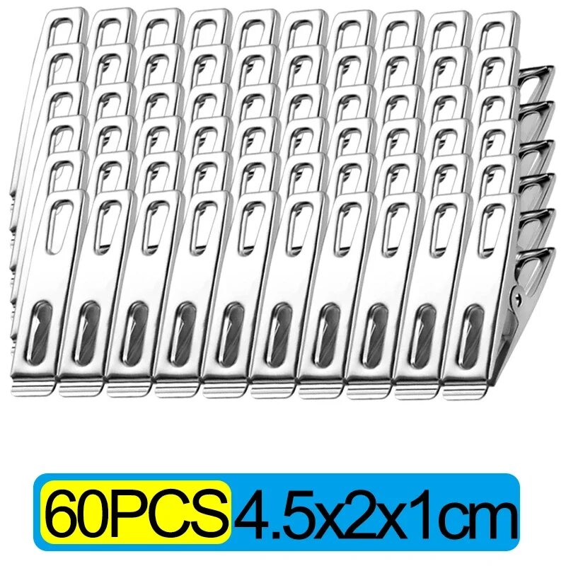 Металлические прищепки из нержавеющей стали 60PCS