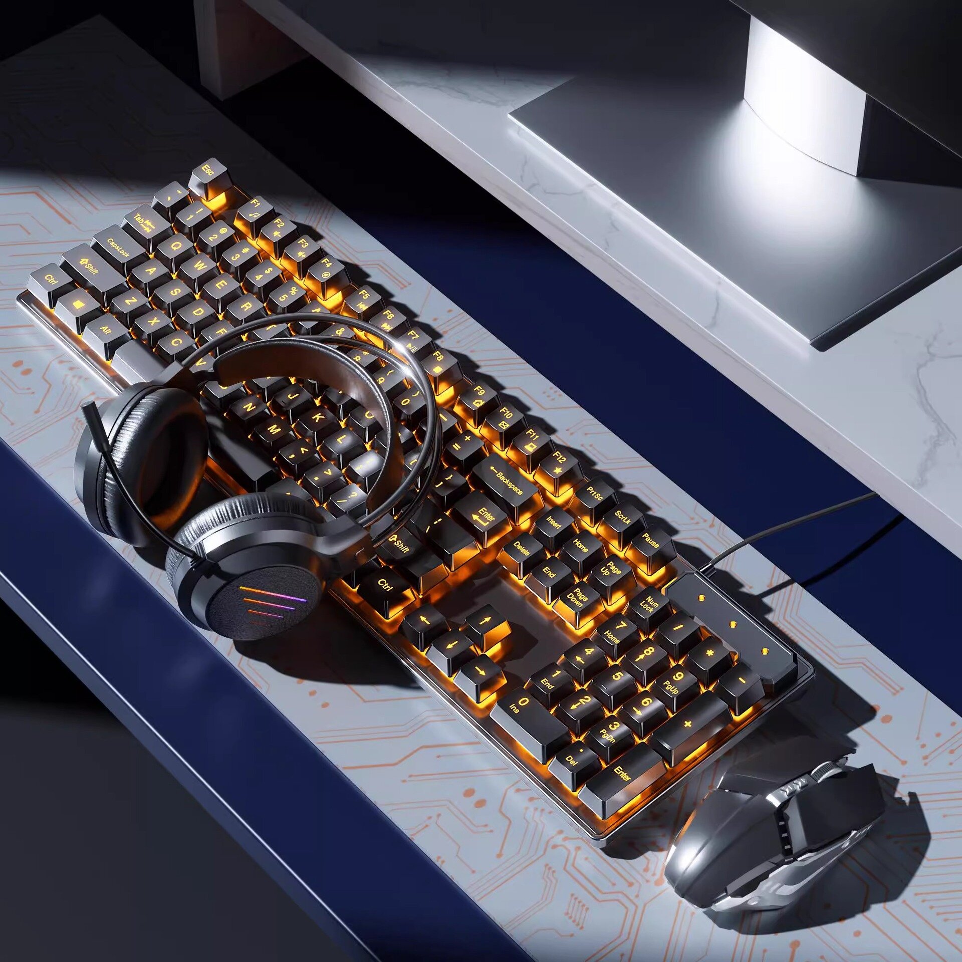 Стандартный механический настольный компьютер, универсальный для киберспортивных игр, с чайными переключателями, проводная версия.