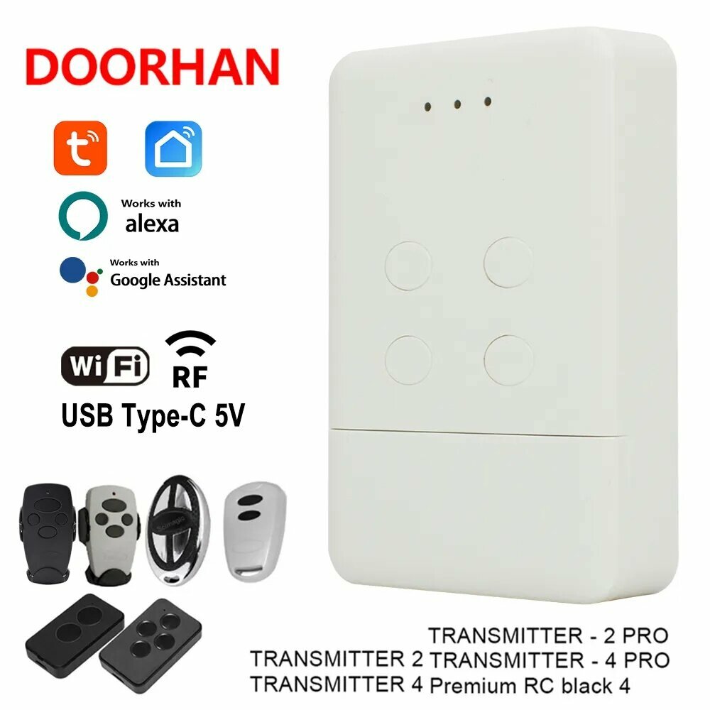Новый Умный DOORHAN RF Wifi конвертер ворота пульт, дистанционного управления Tuya App для Transmitter 2-pro 4pro 433 Функция обмена, Alexa Google Home, 1шт