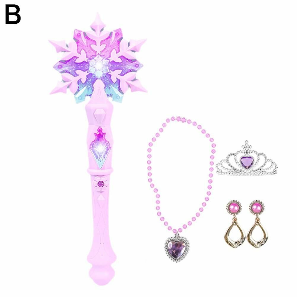 Детская музыкальная игрушка "Волшебная палочка", Светящаяся трость для ходьбы Принцессы