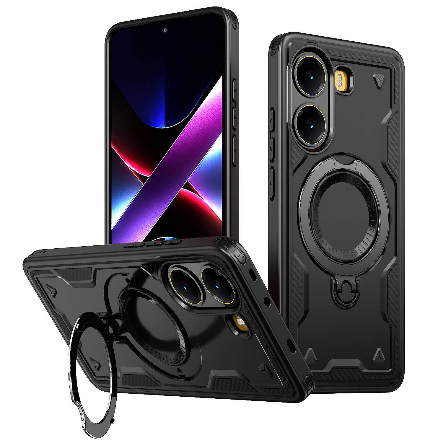 Чехол Magneto Case с кольцом для Poco X7 Pro 5G (черный)