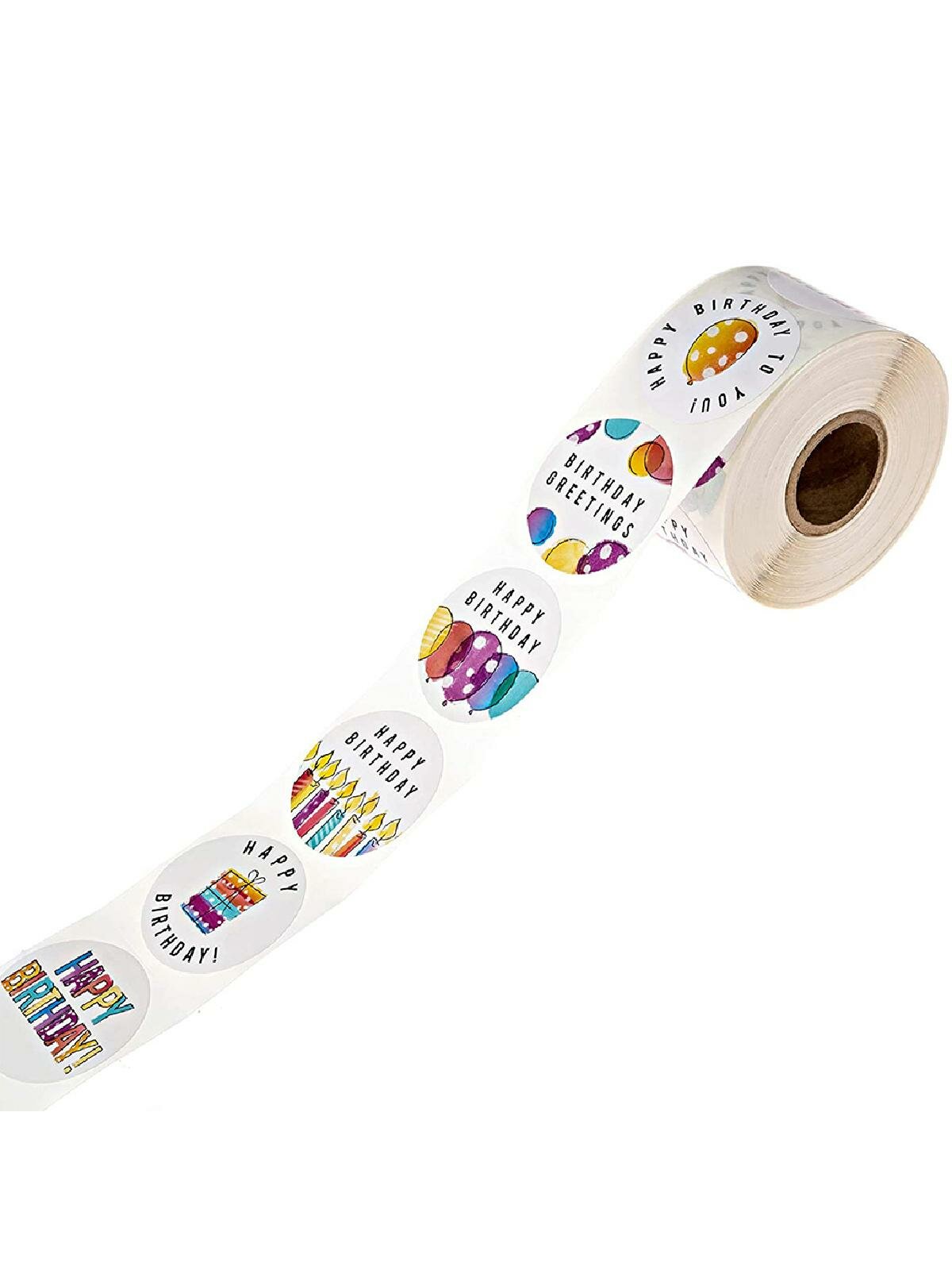 500шт Наклейки С Днем Рождения Поздравления Круглая Печать Этикетки для Вечерние Подарочной Упаковки Скрапбукинг Карты Украшения