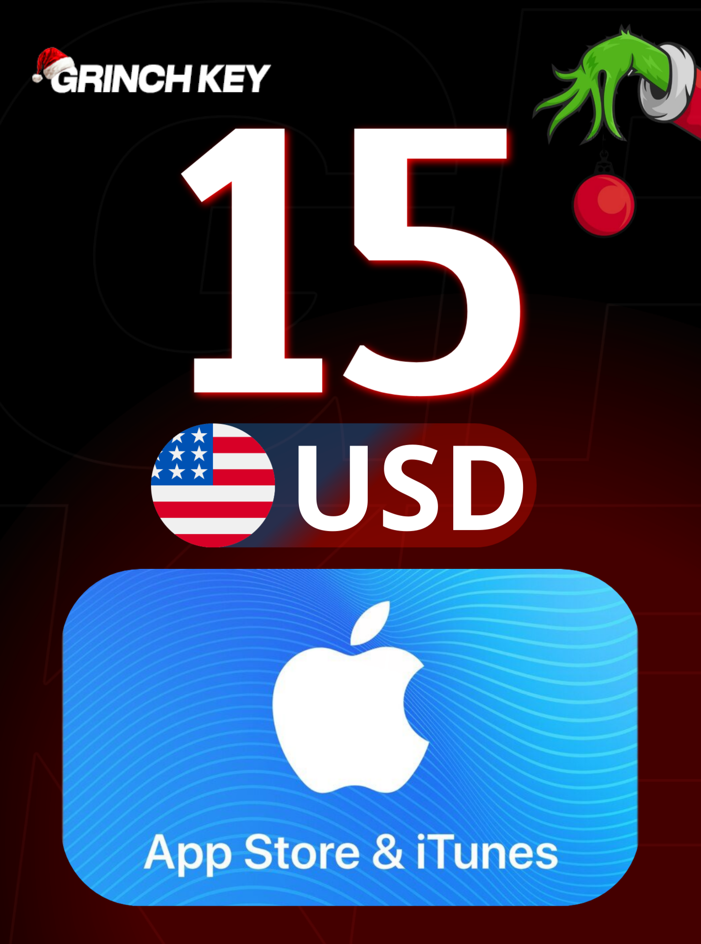 Подарочная карта Apple | Пополнение App Store&iTunes (Apple ID) | Apple Gift Card на 15$ Долларов