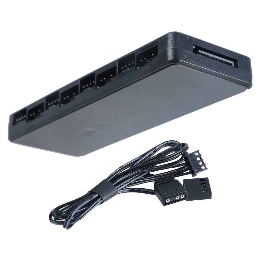 8-портовый ARGB-хаб для вентиляторов с PWM и пультом