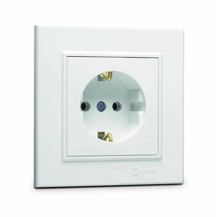 Розетка MAKEL с/з (Керамика) СП Karea 16А IP20 белый 56001008