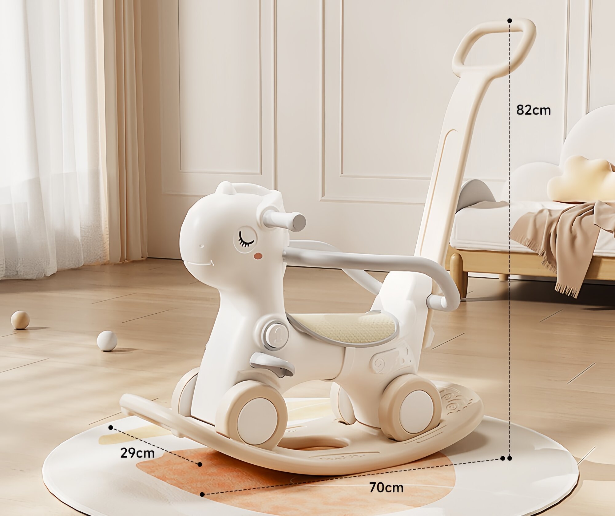 Лошадка-качалка, детская игрушка-лошадка-качалка, детская машинка-качалка, коричневый