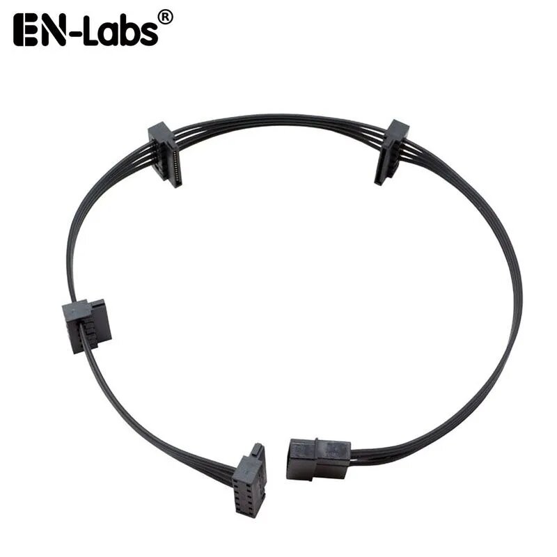 Кабель для компьютерной периферии Molex 4pin/SATA 15-pin, 0.6 м, черный