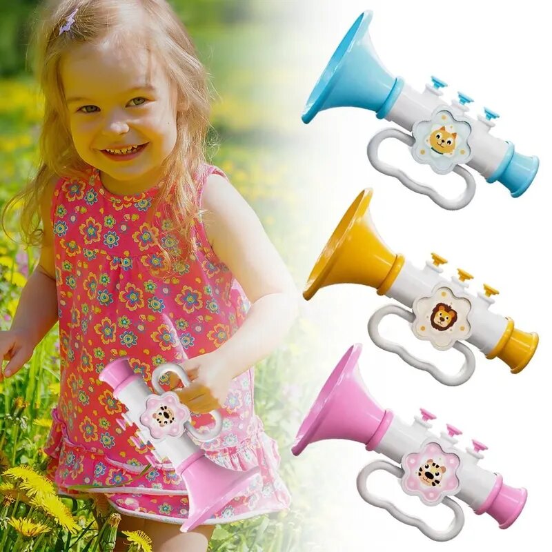 Детская музыкальная игрушка труба "Малыш трубач", музыкальный инструмент для малышей, развитие слухового восприятия, дудка