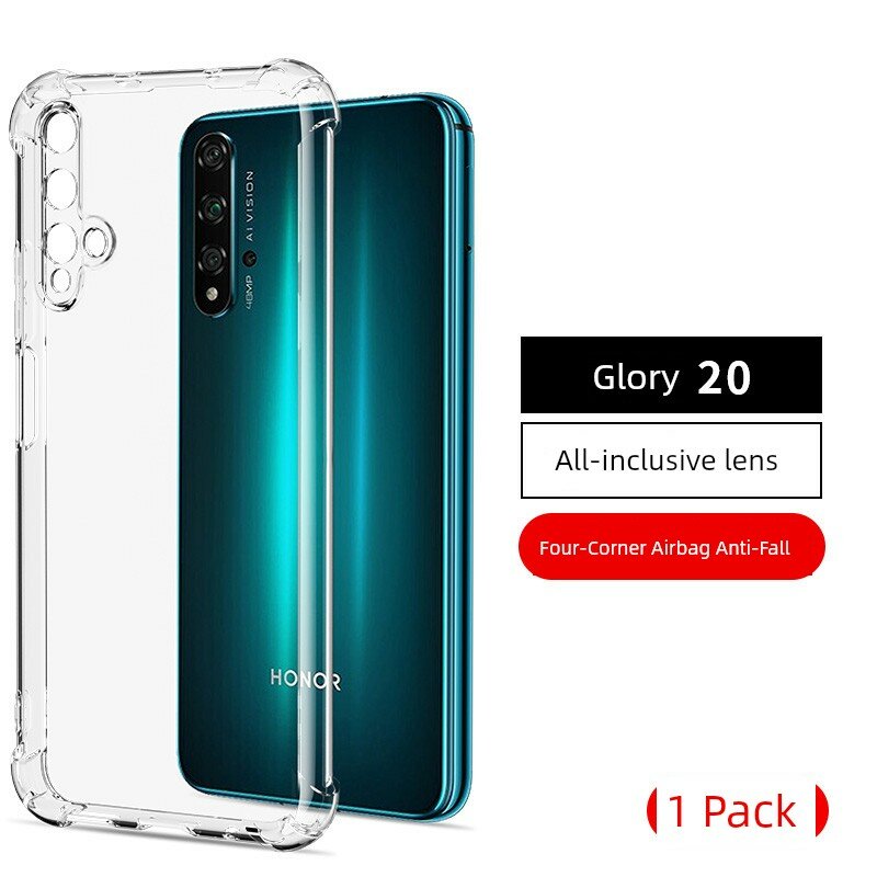 Чехол прозрачный мягкий Honor 20 airbag shockproof, 1 шт