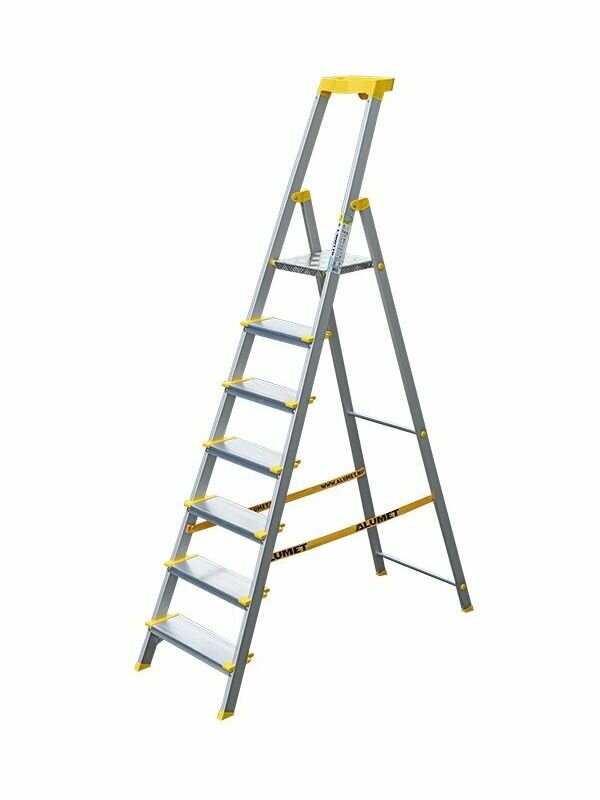 Стремянка алюминиевая профессиональная с анодированным покрытием с органайзером