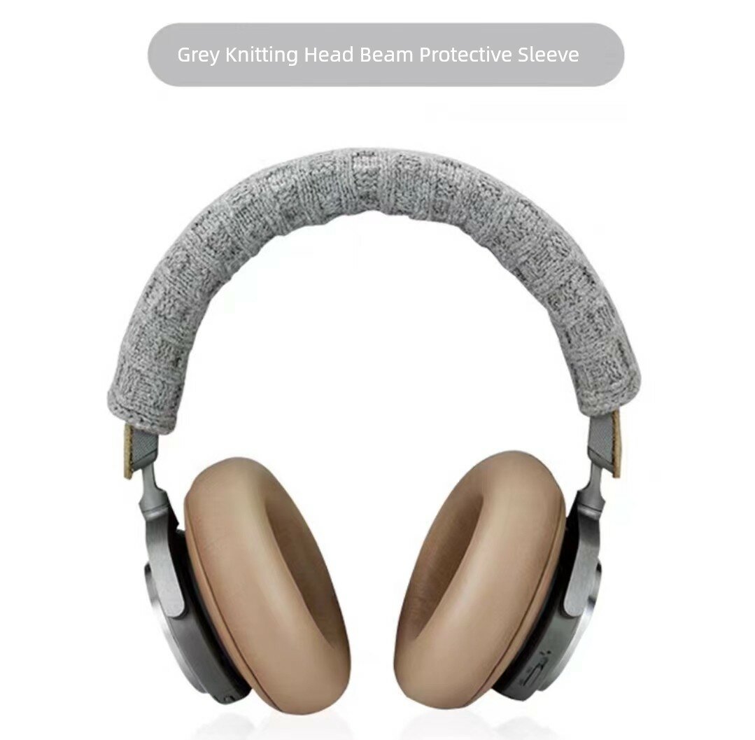 Серые шерстяные вязаные накладки для лобной части B&O Beoplay H7/H9/H9i