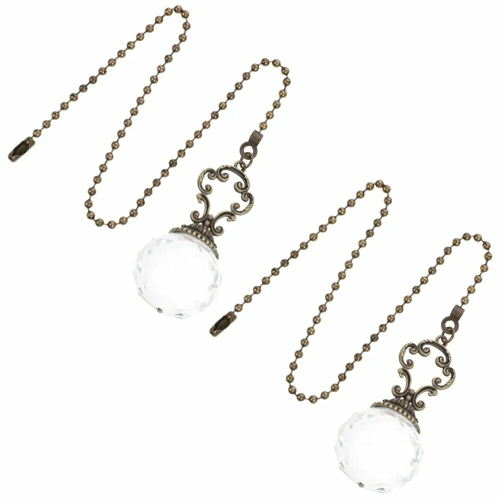 Прозрачные хрустальные подвески для люстры из хрусталя и металла, декоративные цепочки для светильников, набор из 2 шт