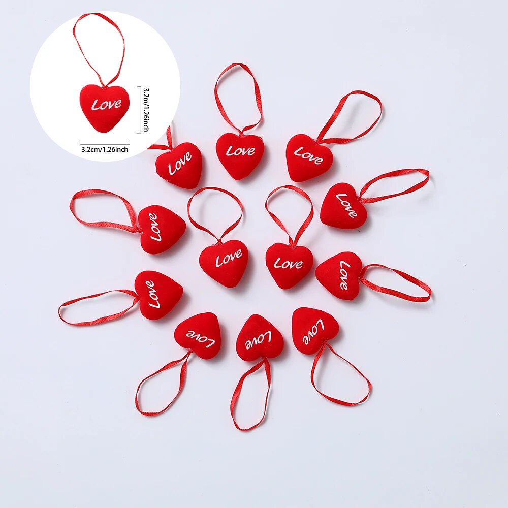 Красные сердечки из пенопласта 12pcs Small