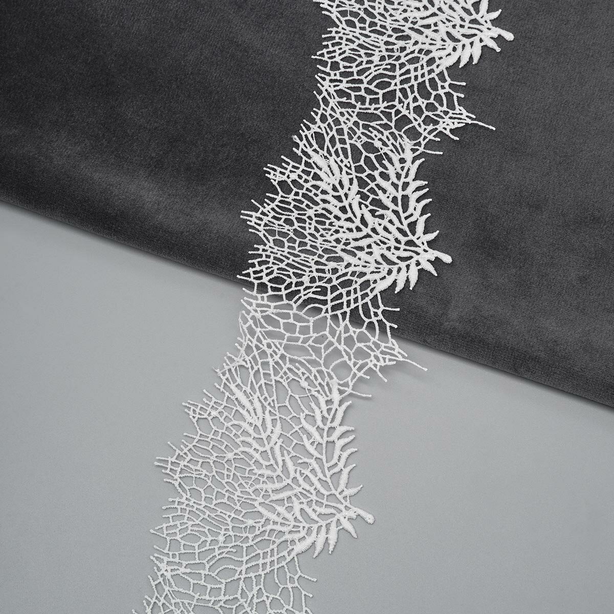 Кружево для рукоделия, гипюр, 7,5 смх13,72м (белый), 13.72 м