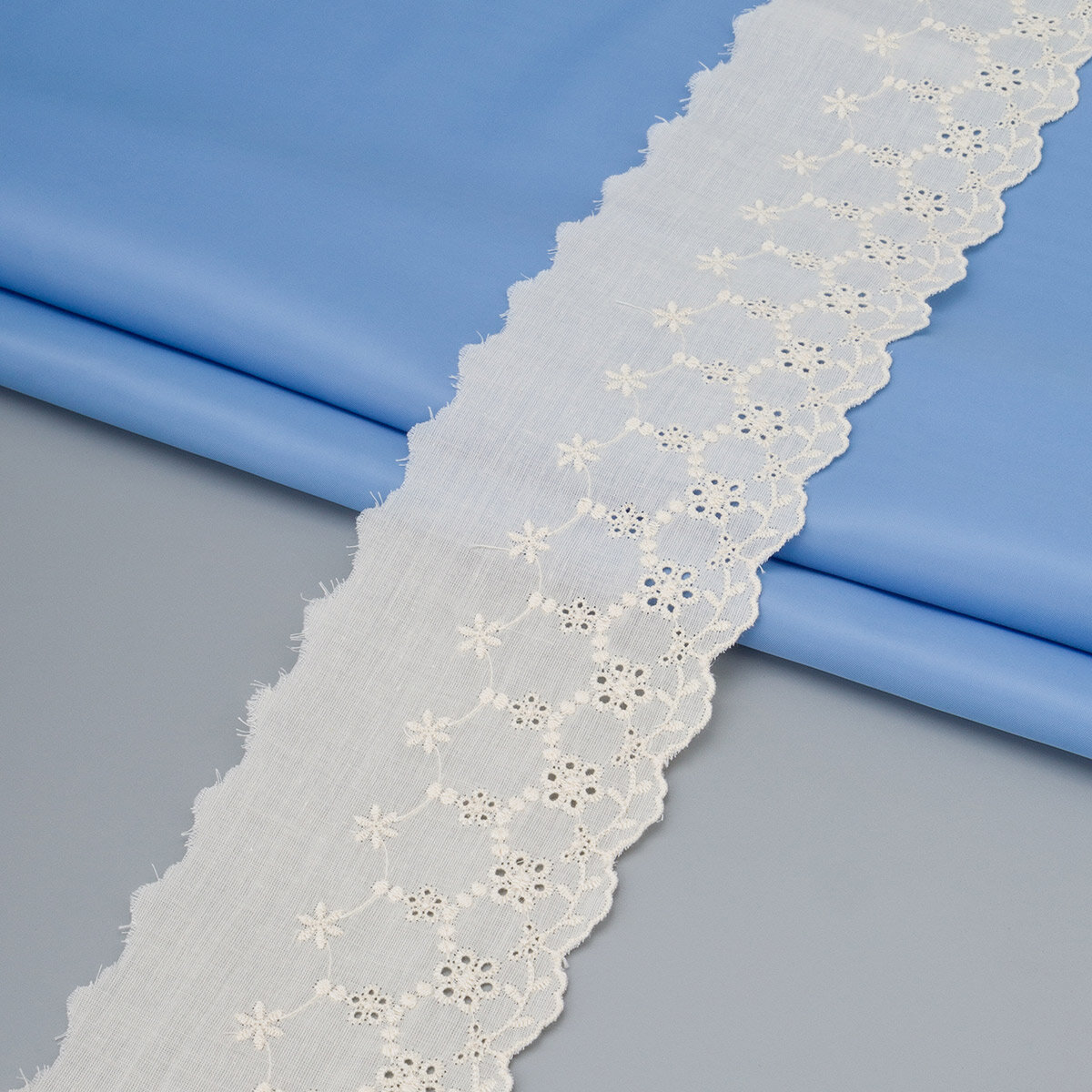 Кружево хлопок, шитье 100% хлопок 9 см*14,63м (бежевый), 14.63 м